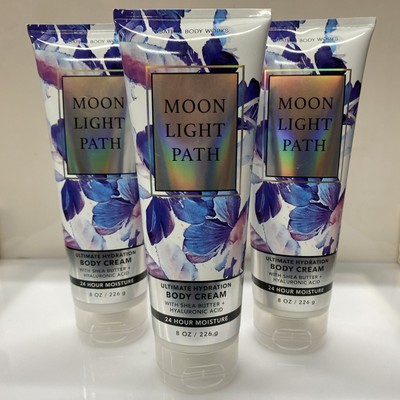 3 X BATH & BODY WORKS MOONLIGHT PATH ULTIMATE HYDRATION BODY CREAM 8 OZ ...