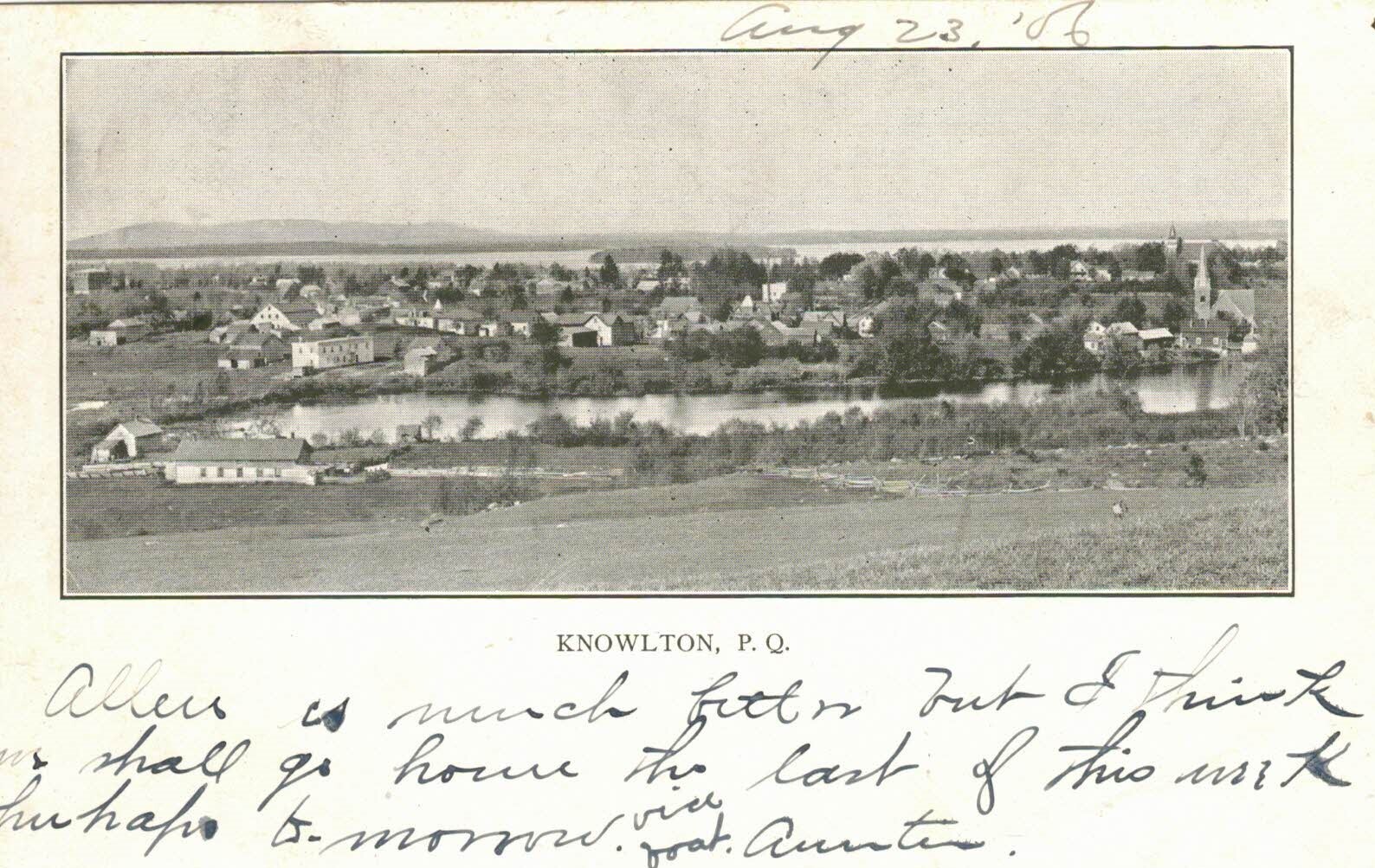 1906 - Vue générale - General View, Knowlton, Québec, Dos non divisé ...