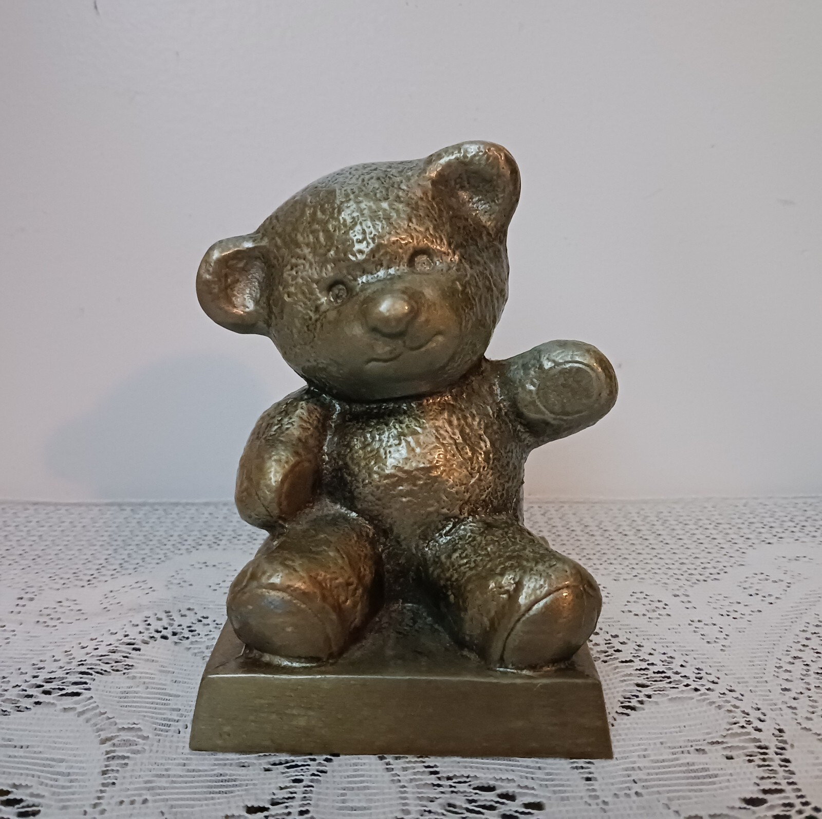 Vintage Teddy Bear Bank Banthrico 1974 Metal Coin Bank Teddy Baby Bear ...