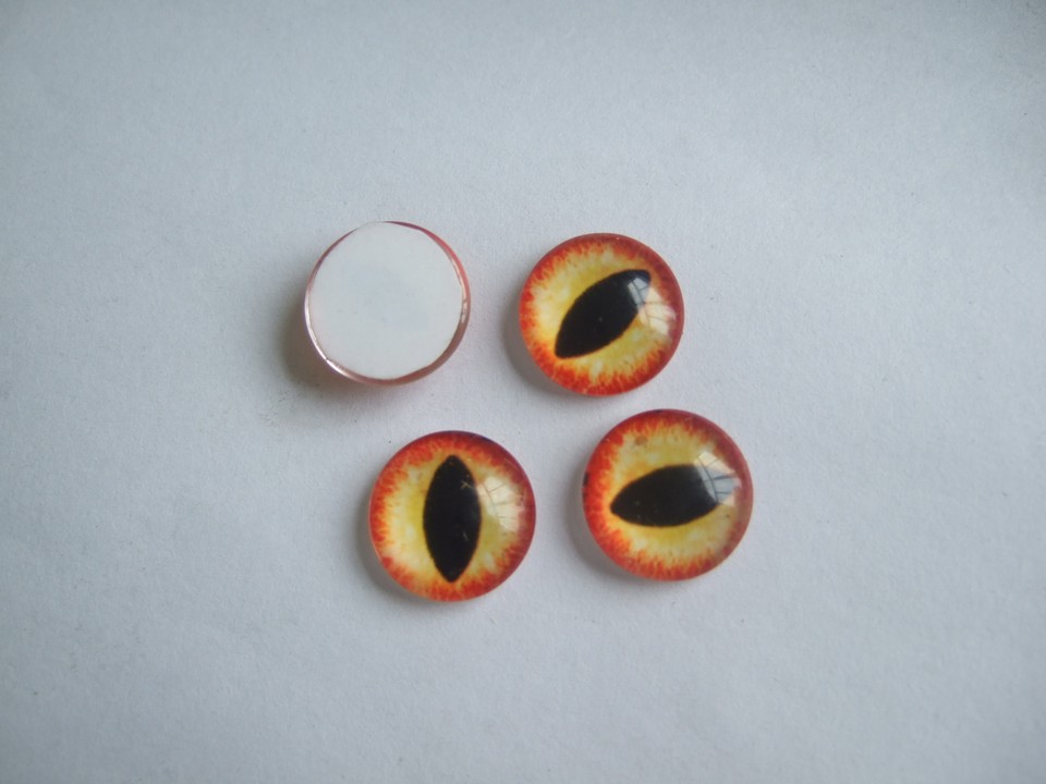 20pcs 12mm Round Dragon Eyes Glass Cameo Cabochons Jewellery Craft ...