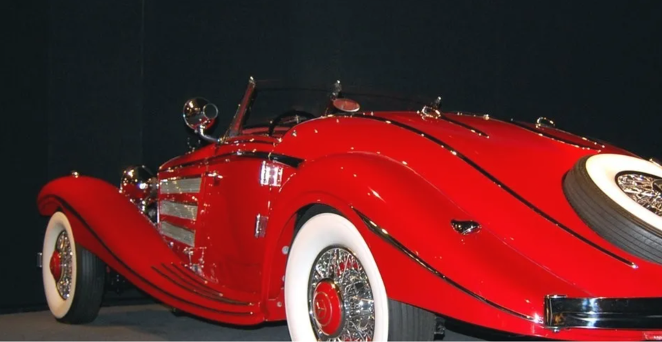 Mercedes-Benz 1930s 8Cyl Engine Spoke Wheel Rims1 1:18 Scale Metal Body ...