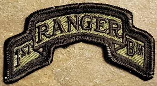 US ARMY 1st RANGER BATTALION AIRBORNE SUBDUED SCROLL TAB SUBDUED BDU ...