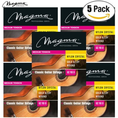 5-PACK Magma GC110D Gold Alloy Classical Guitar Strings Medium Tension | eBay