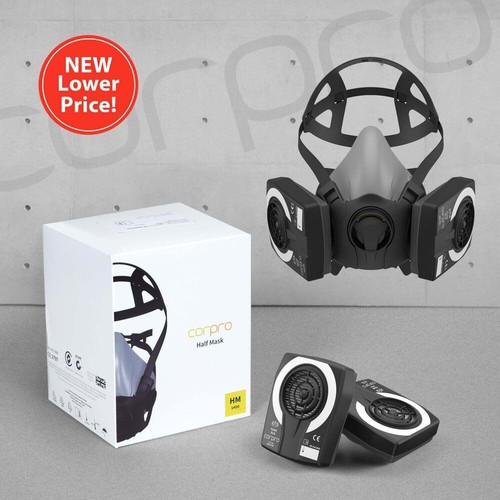 Corpro HM1400 Half Mask Respirator With Pair of Corpr P3 R Filters - Size Medium | eBay UK
