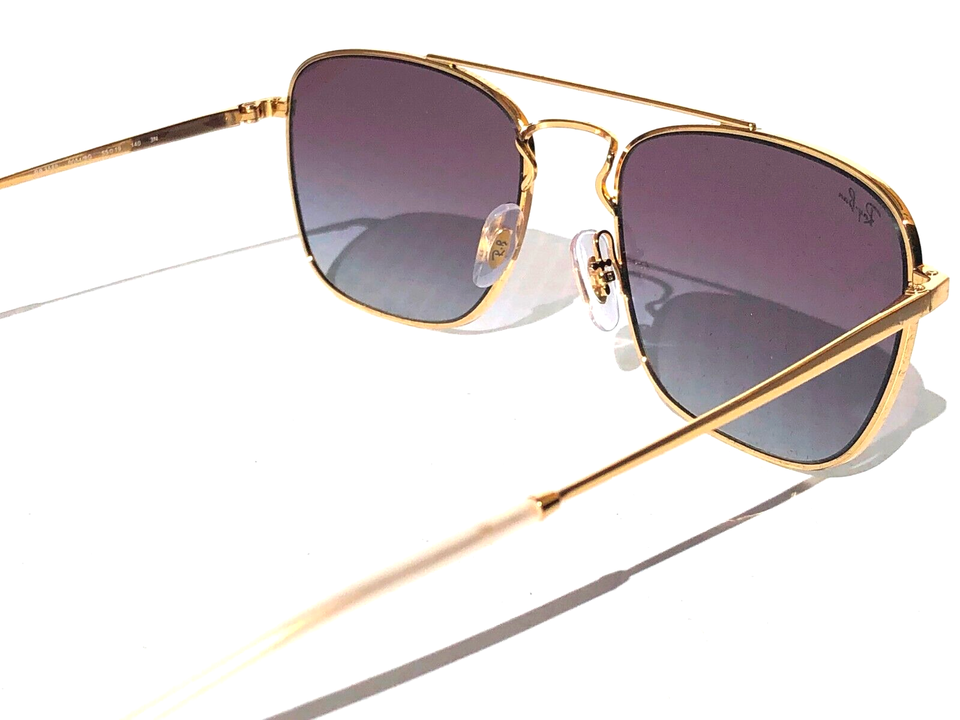 NEW Ray Ban Shiny Gold & Black Frame Gray Gradient Lens Sunglass RB3588 ...