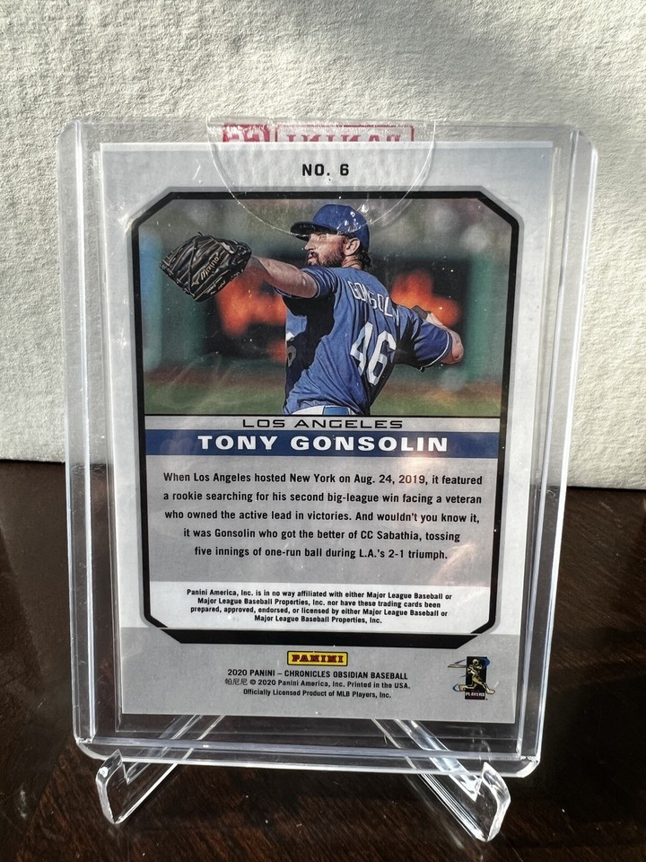 2020 Panini Chronicles Tony Gonsolin #6 Obsidian Rookie RC | eBay