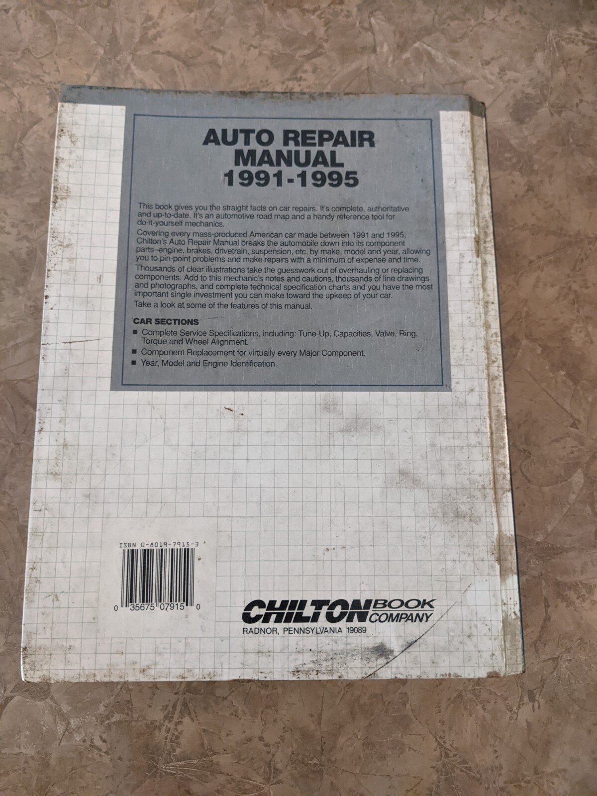 Chiltons Auto Repair Manual Us And Canadian Models 1991-1995 Part No ...