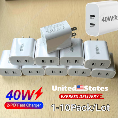 Lot Fast Phone Charger USB-C 40W PD Charger For Samsung Google iPhone ...