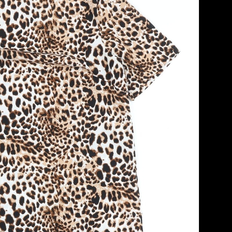 Pieces Womens Brown Animal Polyester Blend A-Line Size S - L | eBay UK