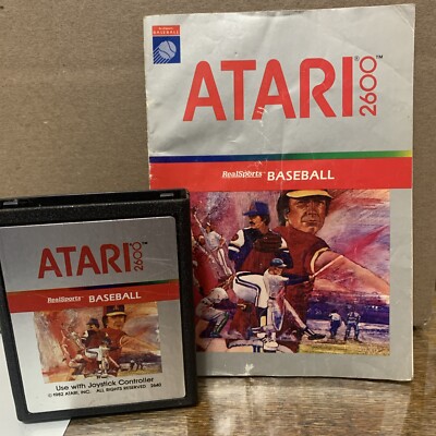 Atari RealSports Baseball (Atari 2600, 1988) Game Cartridge And Game ...