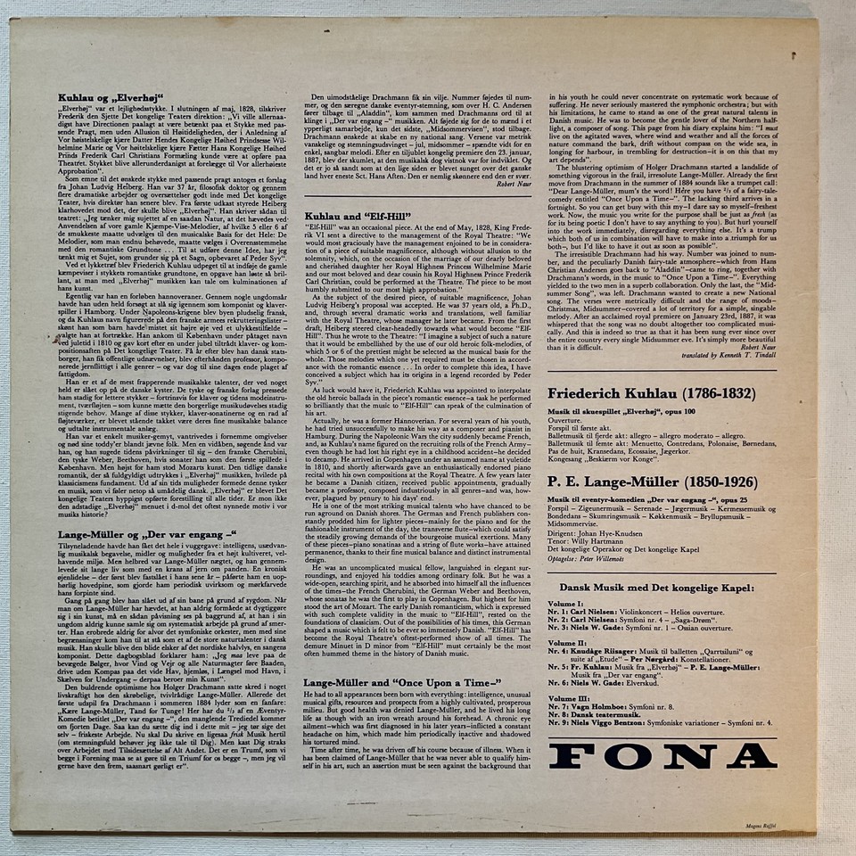 HYE-KNUDSEN Kuhlau/Lange-Muller Dansk Musik Mint 1970s Fona Pristine ...