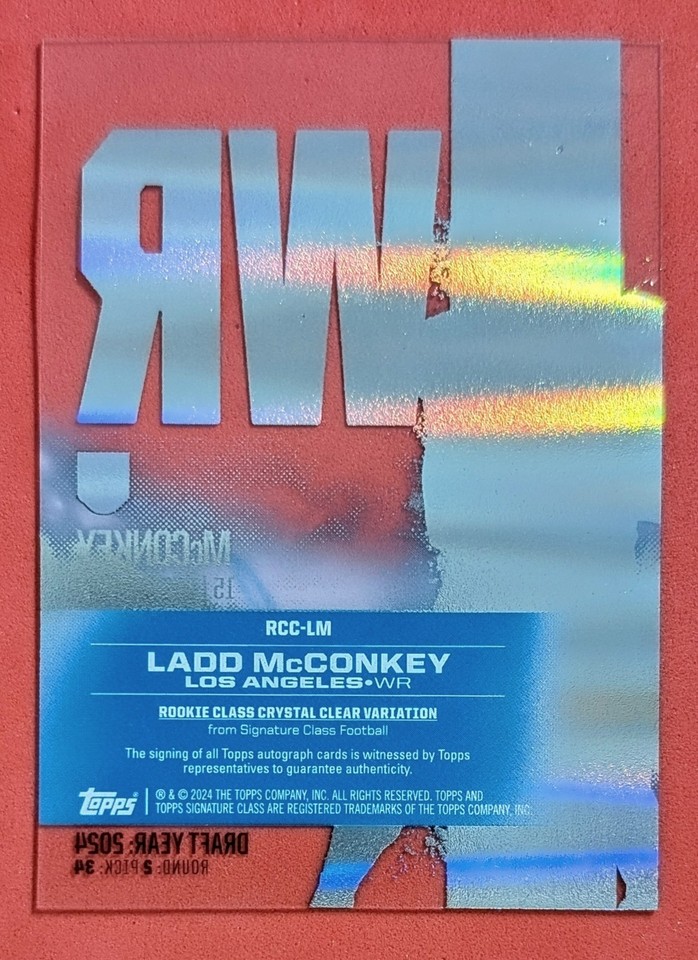 2024 Topps Signature Class Crystal Clear Auto Ladd McConkey | eBay