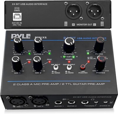 Pyle USB Audio Interface with Mic/Line, Guitar, Aux, and RCA Inputs | eBay