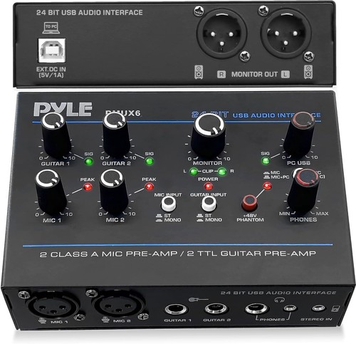 Pyle USB Audio Interface with Mic/Line, Guitar, Aux, and RCA Inputs | eBay