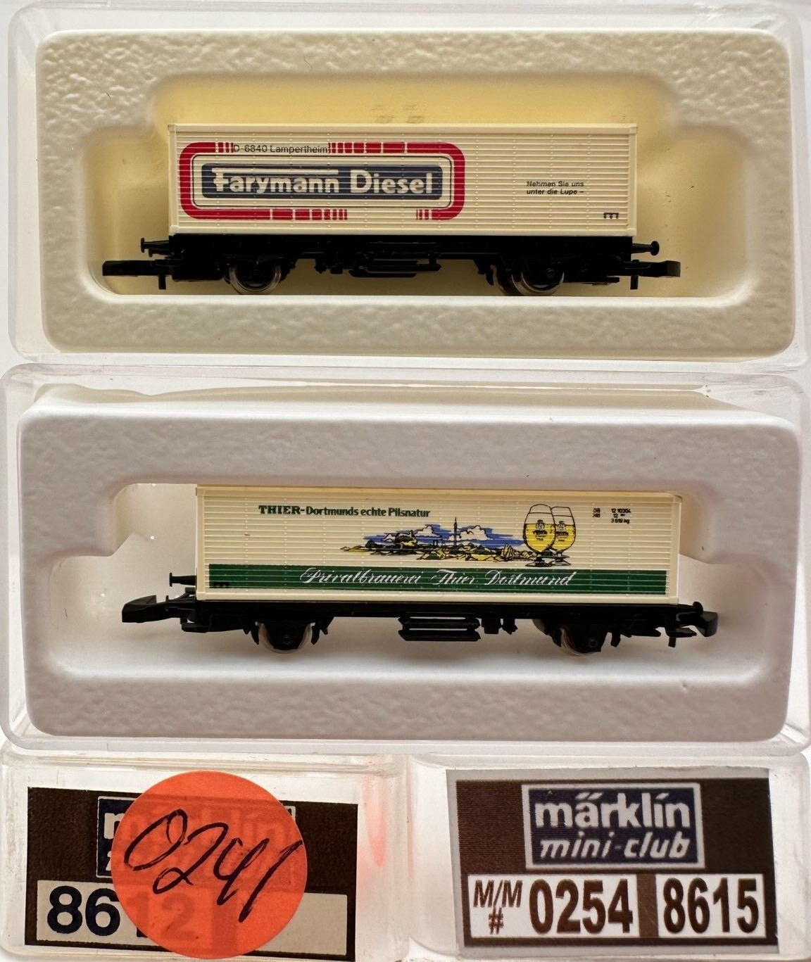 Marklin Z Scale M/M 0241 & 0254 2 COLLECTOR Container Cars Marklin Box ...
