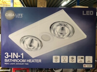 Brand New Casa Life 3-in-1 Bathroom Heat Light Exhaust Fan Ducting Kit ...