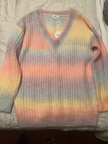 Women’s Sweater Size Medium Macaron Brand Pastel Multicolor | eBay