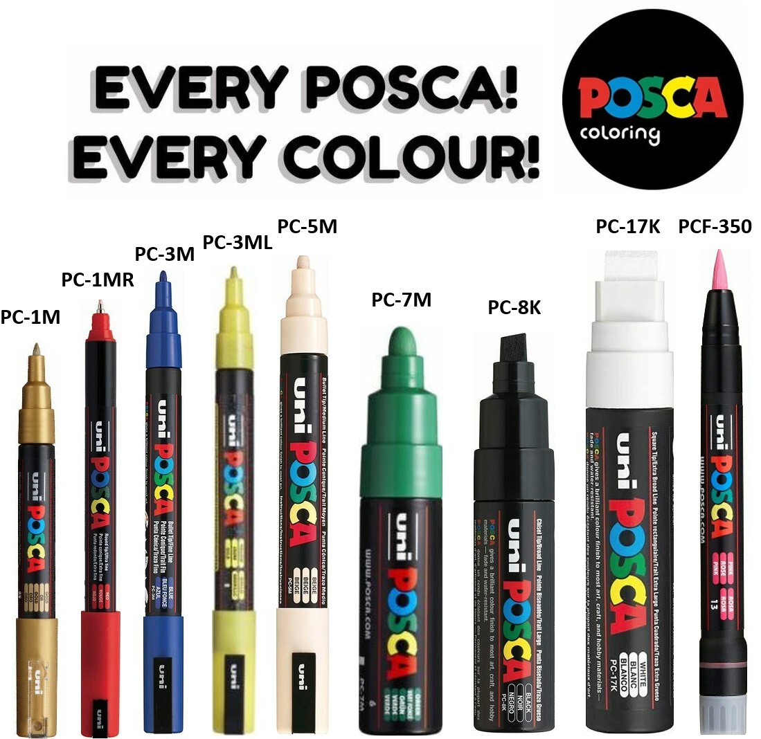 Uni Posca Paint Marker Art Pens | Every Posca Every Colour | Buy 4, Pay ...