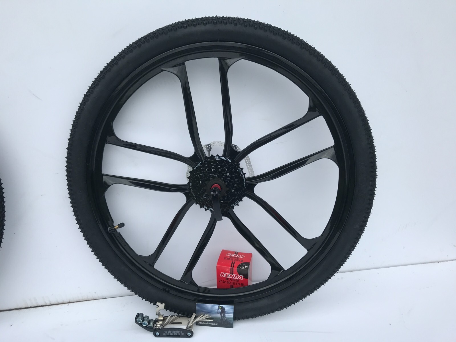 MAGNESIUM BIKE WHEELS 26” FRONT/REAR 8 SPEED 2 DISC FREE TOOL KIT BLACK ...