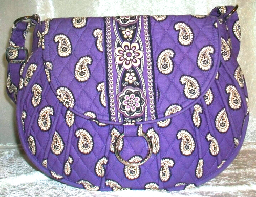 Vera Bradley Simply Violet Purple Paisley Saddle Up Crossbody Shoulder ...