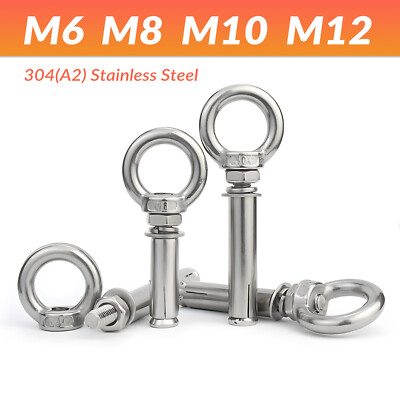 A2 304 Stainless Expansion Eyebolts w/Ring Loop Concrete Wall Anchors ...