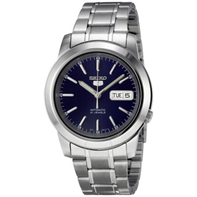 Seiko 5 Automatic Day Date Blue Dial Men's Watch SNKE51 | eBay