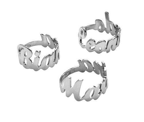 Women's Ring Silver 925 Rhodium With Name Customized all The Names ...