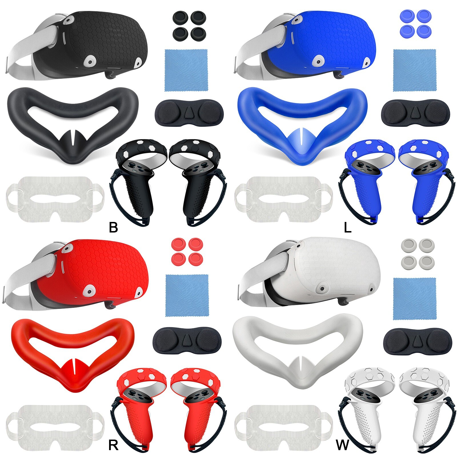 VR Controller Silicone Shell Case Face Covers For Oculus Quest 2 ...