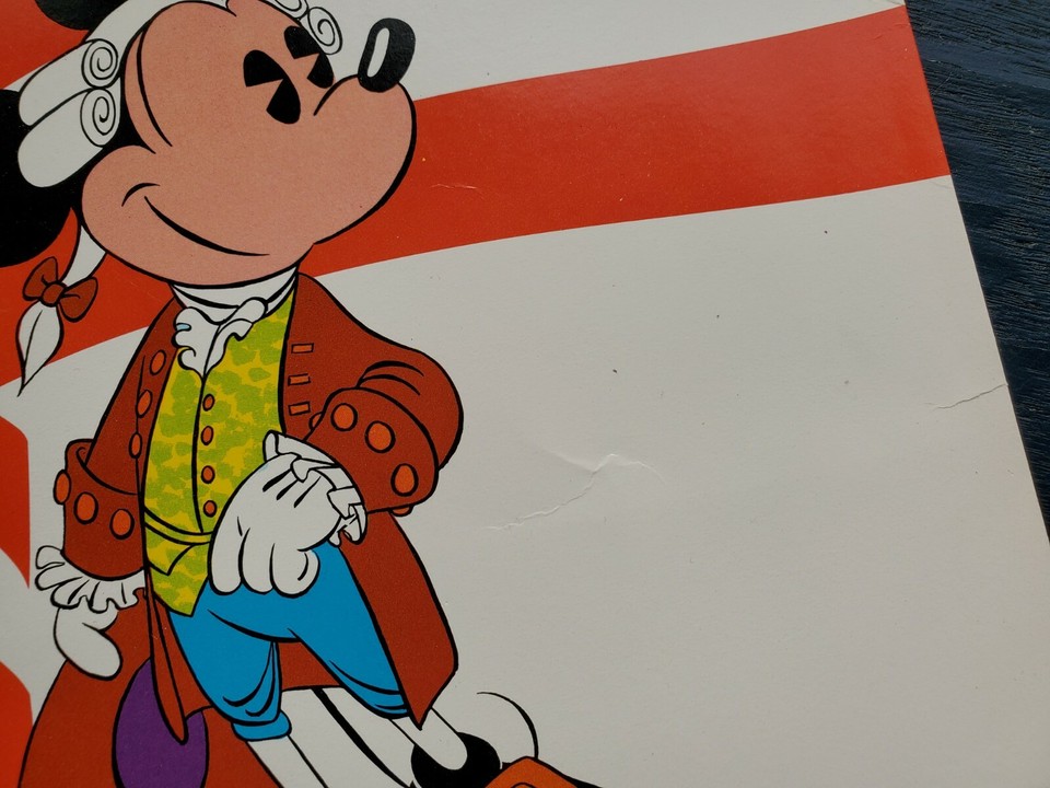 Disney 1976 Mickey Mouse 2 Pocket School Folder Portfolio Bi-Centennial ...