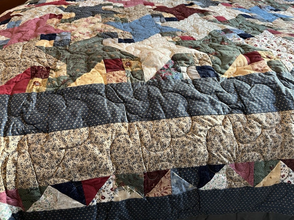 Vintage Handmade Patchwork quilt 4 Point Star | eBay