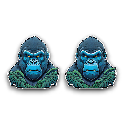 2x Small Angry Gorilla In Trees Vinyl Sticker Decals For Car Van Laptop ...