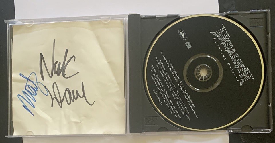 Megadeth -sweating Bullets 4 Track Single Signed By 3 Members 1992 ...