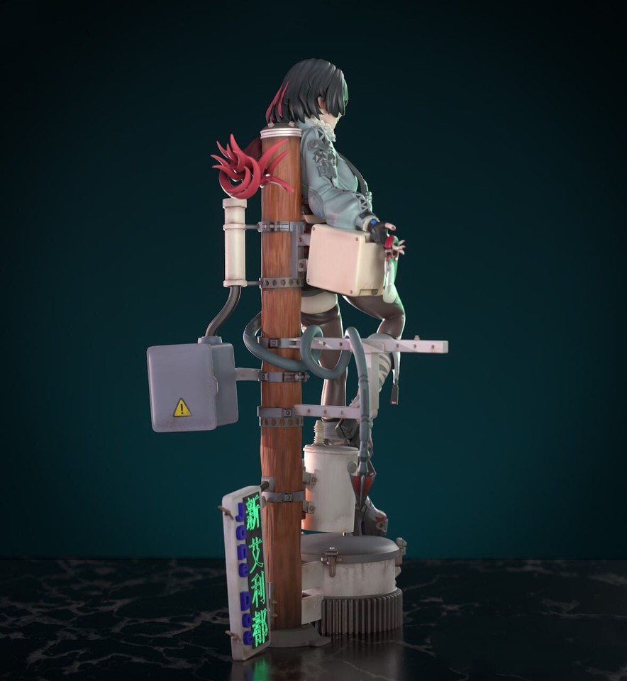 Jane Doe ZZZ 1/4 3D Printed 12K Figure Statue Resin Model Kit ...