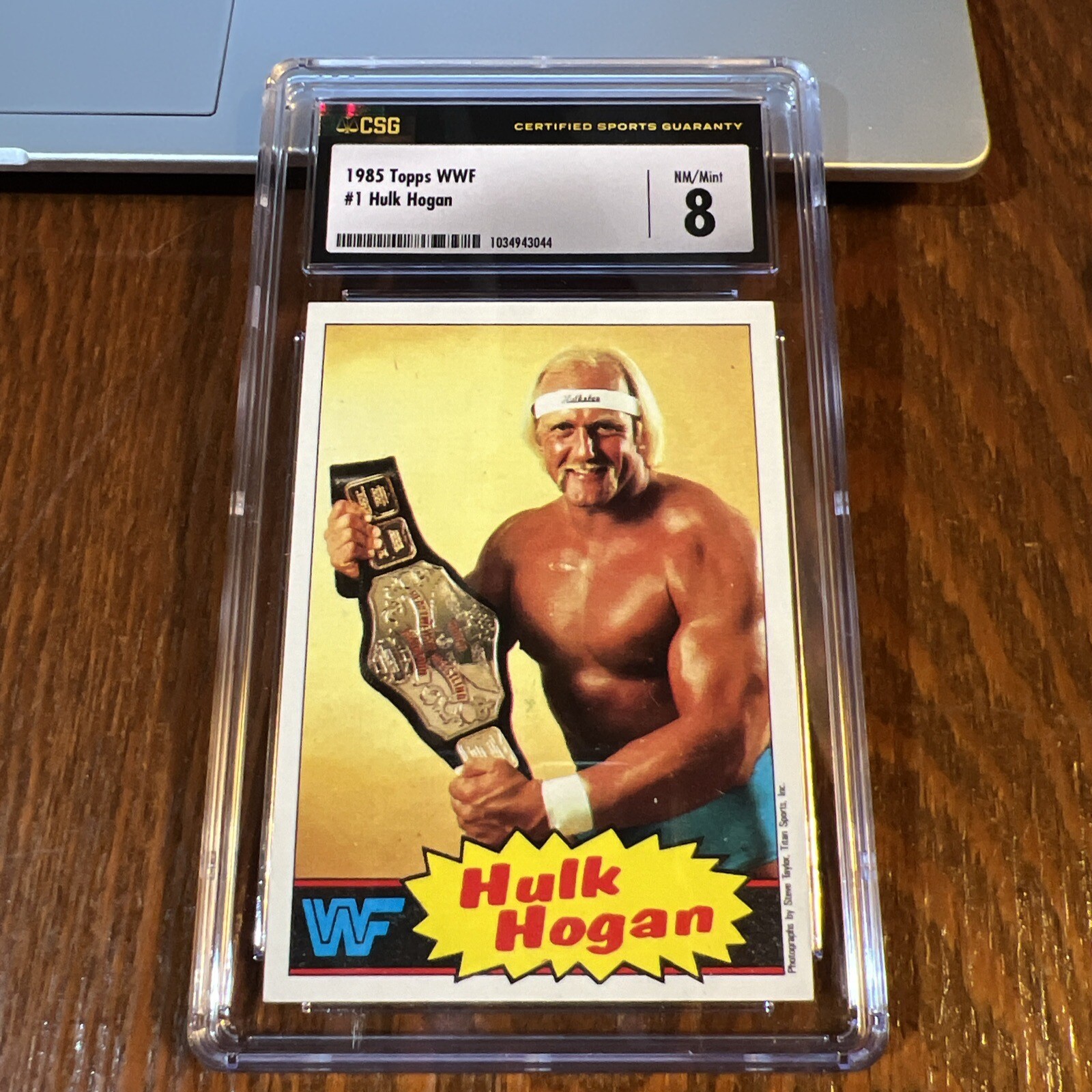Hulk Hogan 1985 Topps WWF WWE RC Rookie Card #1 CSG 8 NM-MT GOAT HOF ...