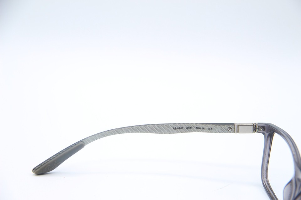 NEW RAY-BAN RB 8908 8061 GREY CARBON FIBER AUTHENTIC EYEGLASSES W/CASE ...
