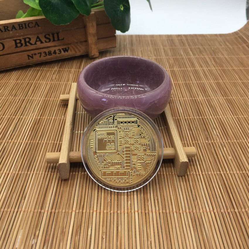 1PC Collectible Physical Bitcoin Commemorative Coin Collection Plated ...