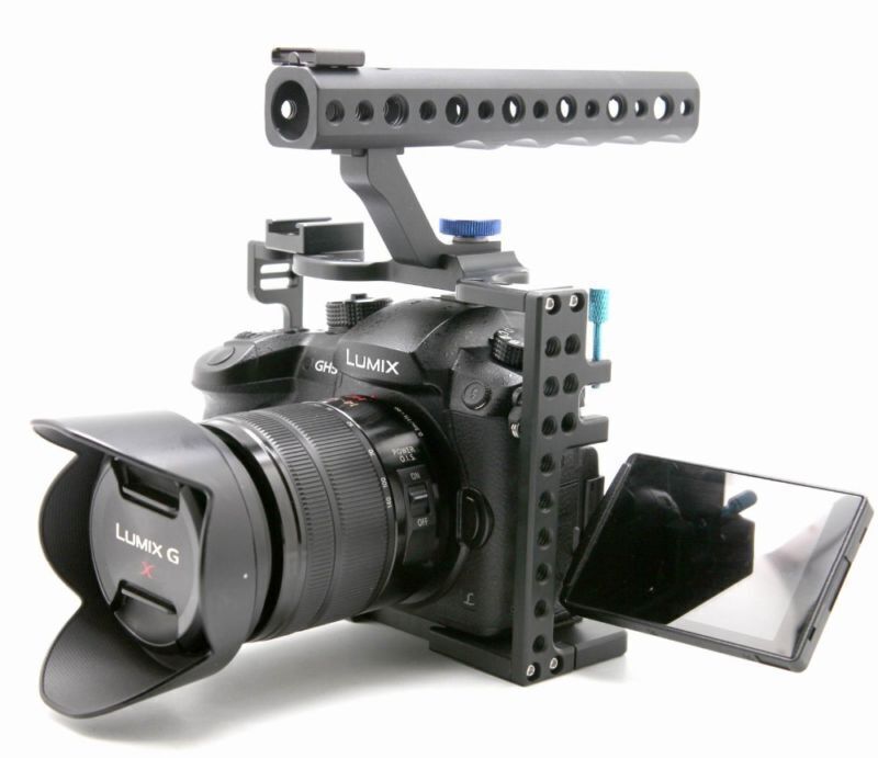 New DSLR Camera Cage With Top Handle Grip For Panasonic Lumix GH5 ...