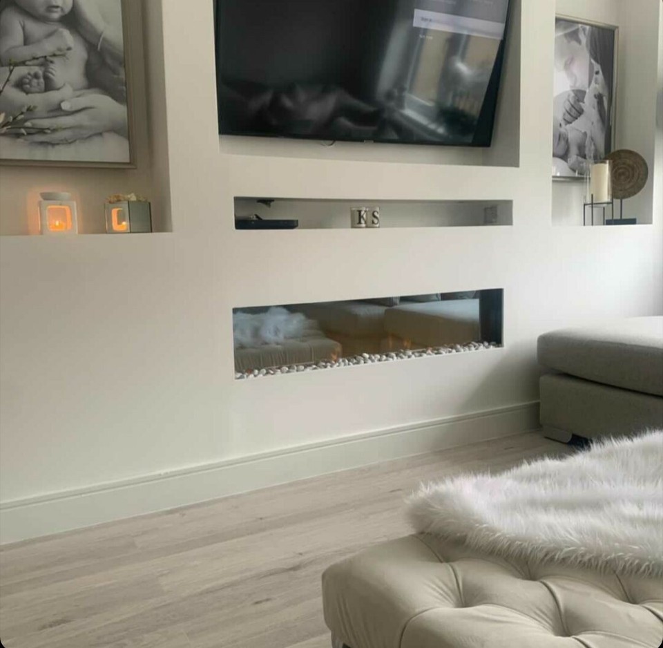 BORDERLESS FULL GLASS 50 60 72 82 INCH LED HD PANORAMIC MEDIA WALL ELECTRIC FIRE | eBay