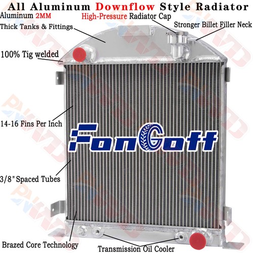 3 Row Core Radiator for 1928-1929 Ford Model A Chevy Engine ...