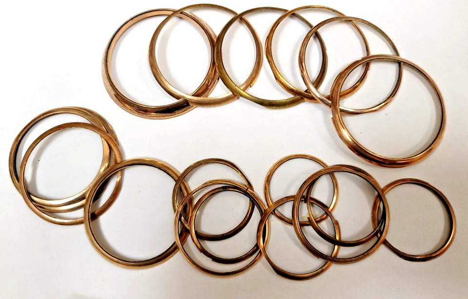 Lot of 17 Antique Gold Filled Pocket Watch Bezels 39 Gr -18 16 10 S ...