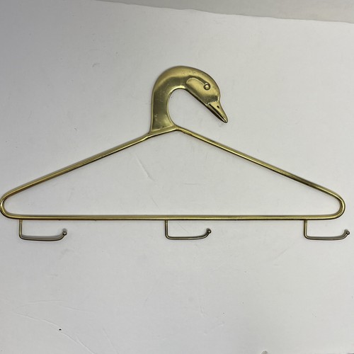 Vtg Brass Duck Head Coat Tie Jewelry Clothes Hanger Decorative Bird ...