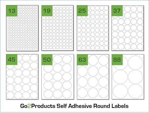 Round Labels On A4 Sheets. Circle Labels Stickers for A4 Laser & Inkjet ...
