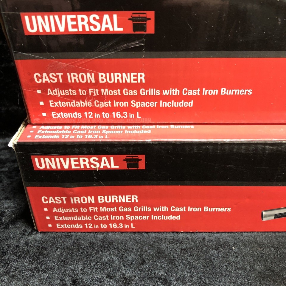 2 pack Universal Cast Iron Burner Gas BBQ Grill Adjustable 12" to 16.3 ...