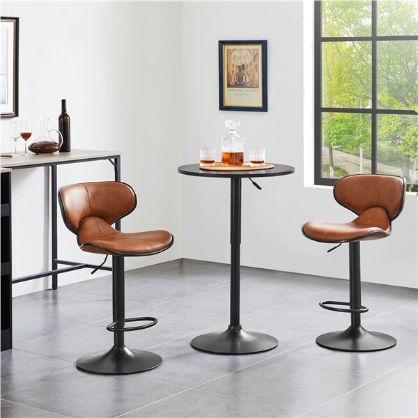 Modern Pub Table Bar Table Adjustable Height Round Bar Table for bistro ...