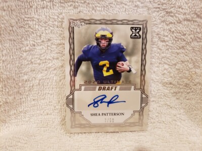 RARE Shea Patterson 2020 Leaf Ultimate Draft RC AUTO'D of 50 Michigan ...