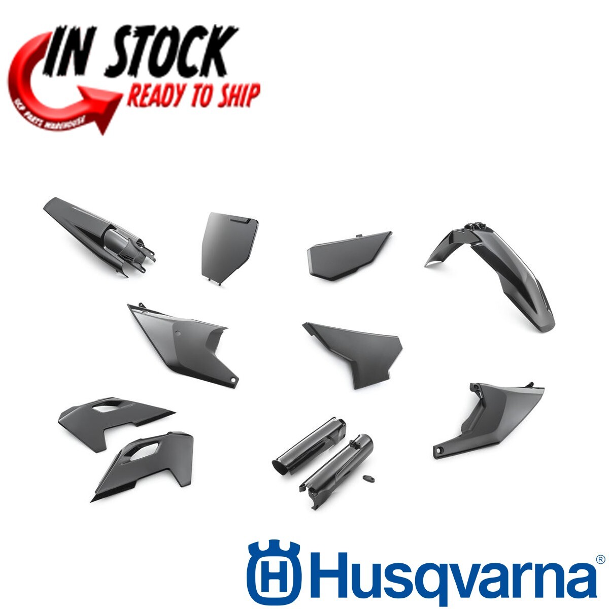HUSQVARNA BLACK FENDER KIT 2023-24 TC125 FC250 FC350 FX350 FC350 TC250 ...