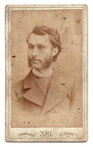 CIRCA 1890s CDV POWELSON HANDSOME BEARDED MAN IN SUIT DETRIOIT MICHIGAN ...