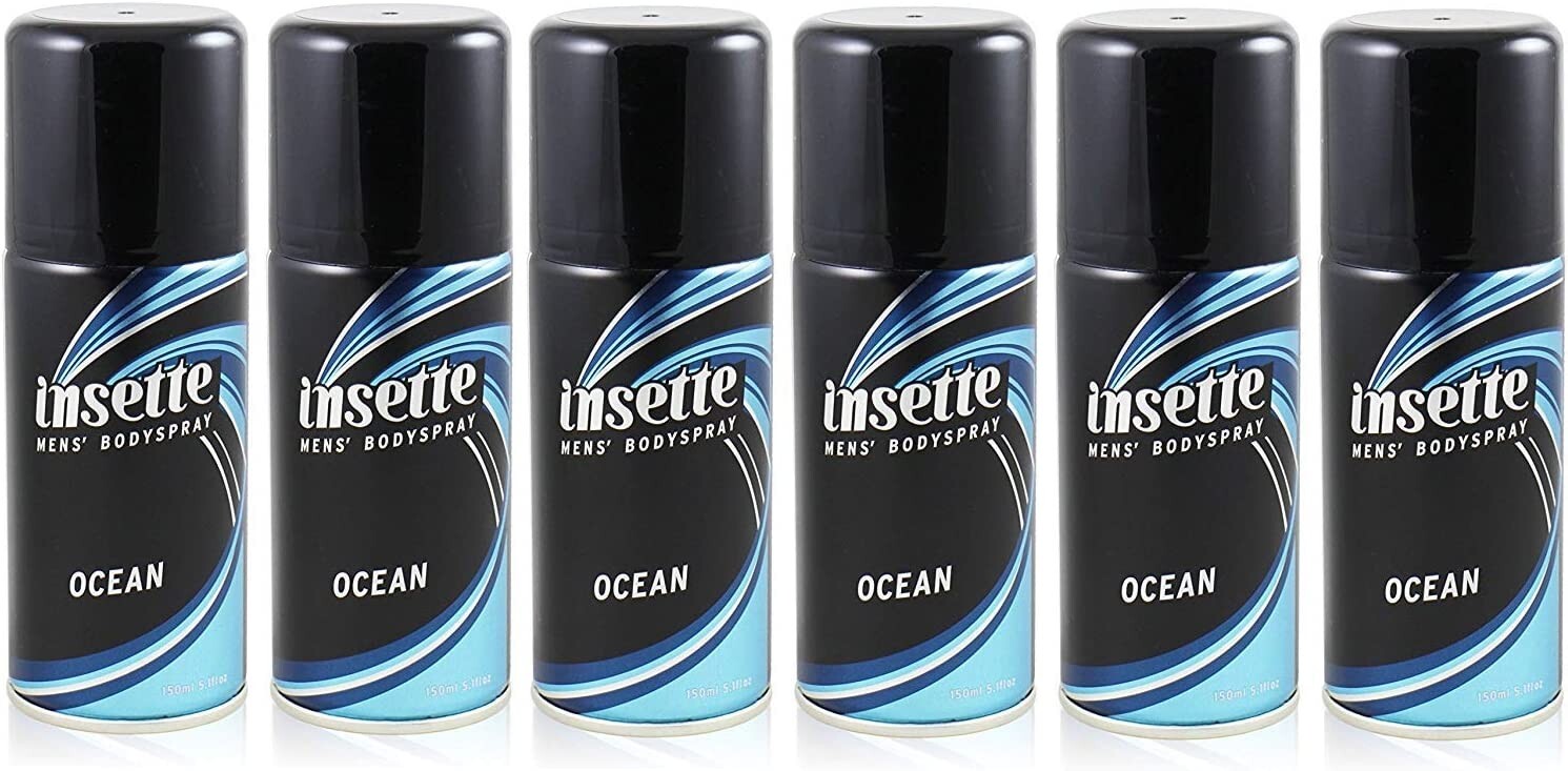 Insette Deodorant Body Spray Ocean Mens 150ml x 6 | eBay UK