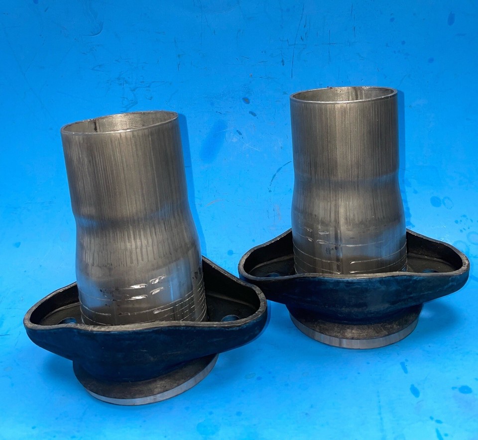 3"Ball Header to 2.5"ID aluminized Exhaust Pipe Socket 2 Bolt Collector ...