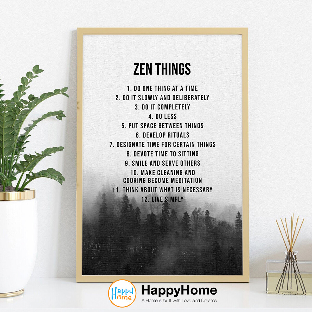 Meditation Zen Things Wall Art Motivational Inspirational Quotes Office ...